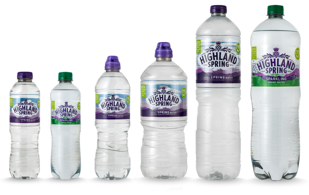 100% recycled - Highland Spring