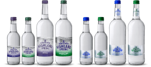 Glass Bottled Water - Highland Spring