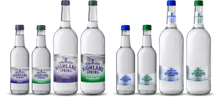 Glass Bottled Water - Highland Spring
