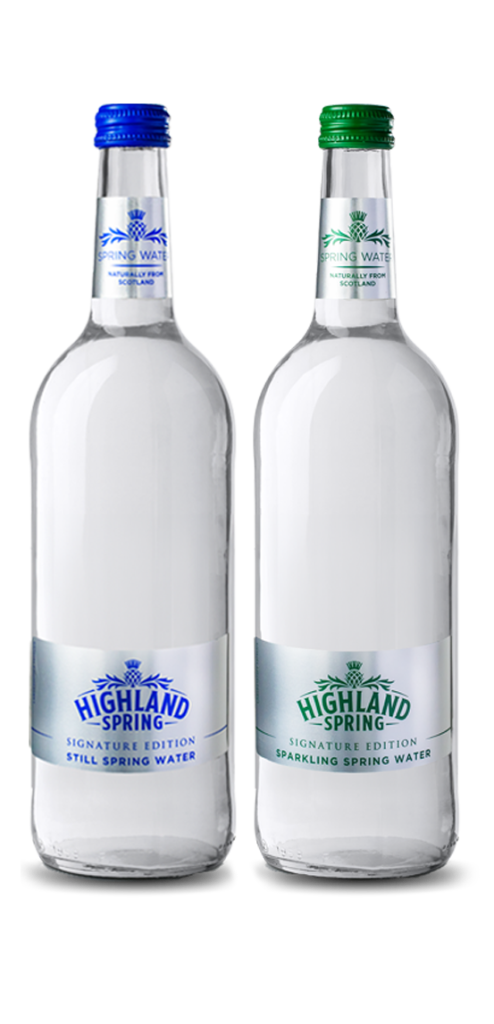 Glass Bottled Water - Highland Spring