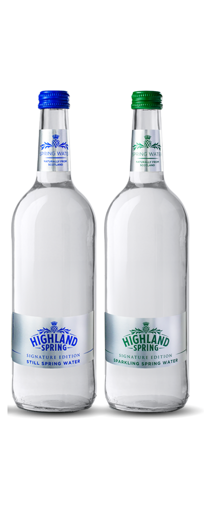 Glass Bottled Water - Highland Spring